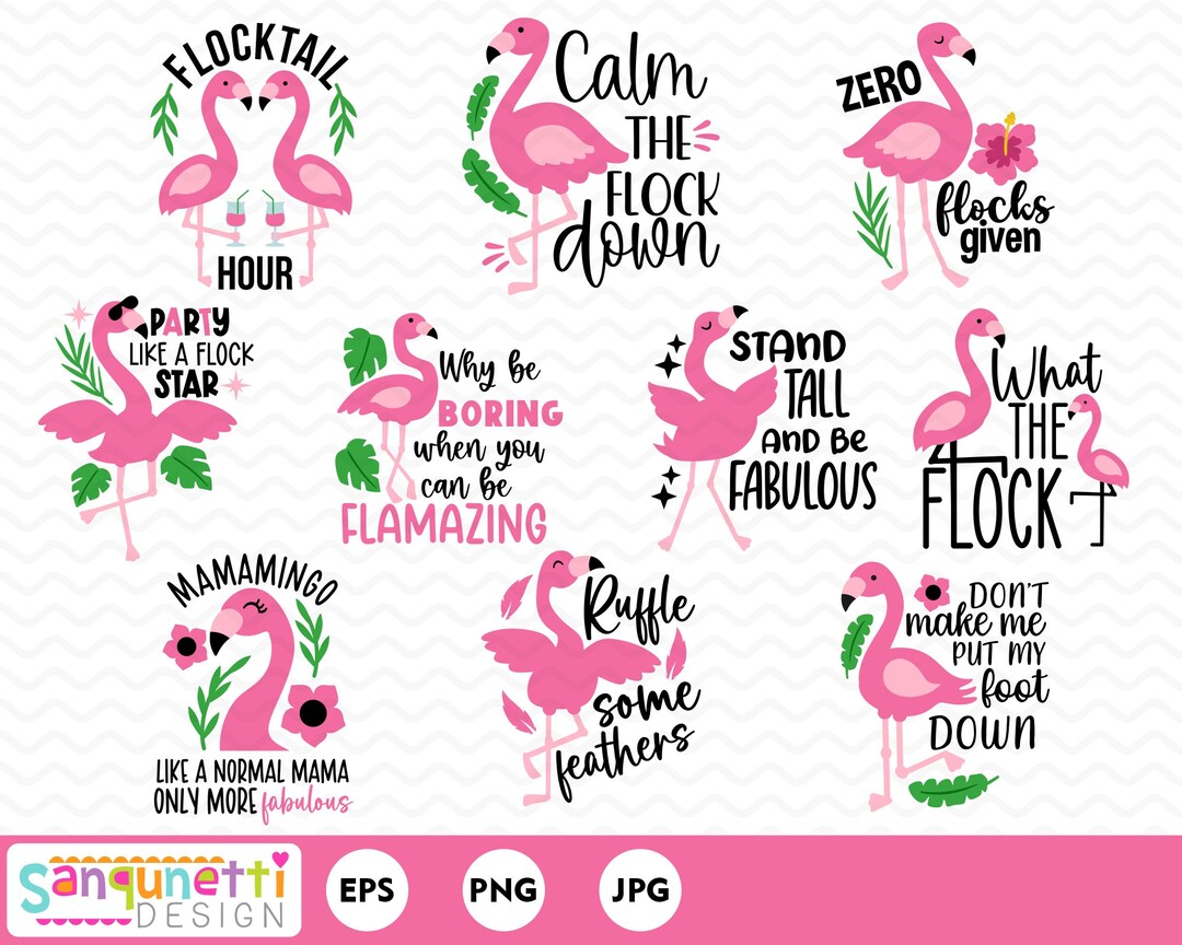 Sassy Flamingo Clipart Funny Tropical Flamingo Digital Art - Etsy