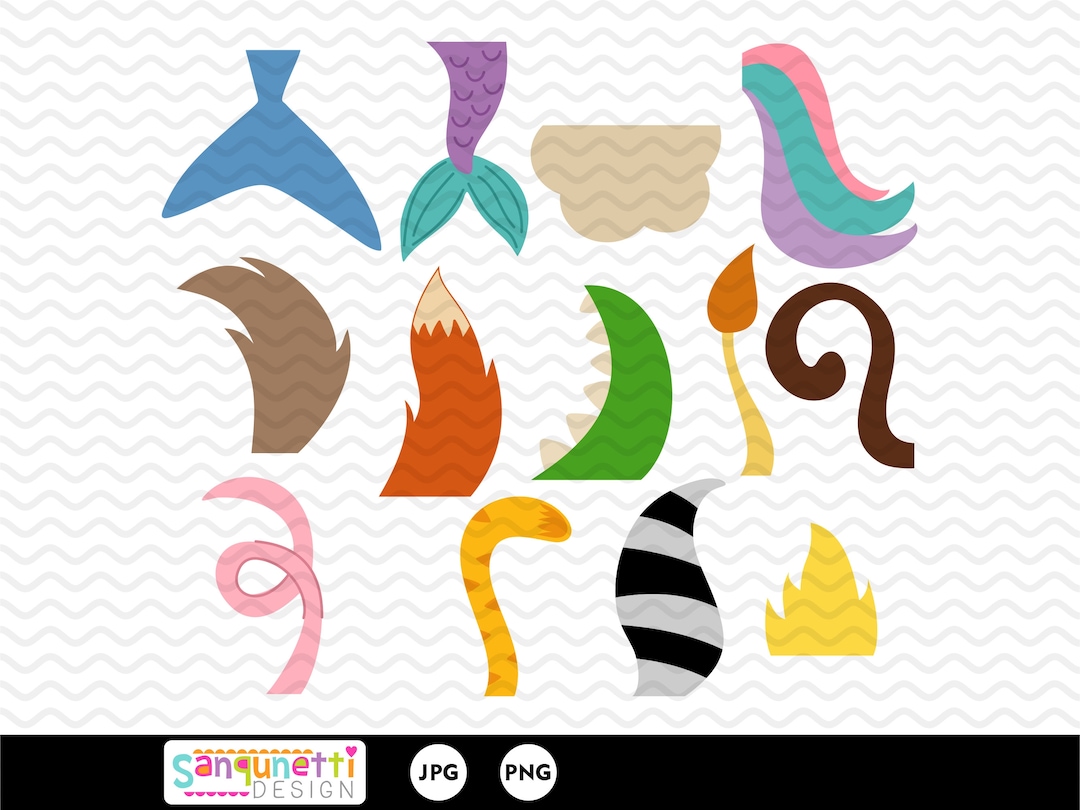 Animal Tails Clipart, Tail Digital Art Instant Download - Etsy