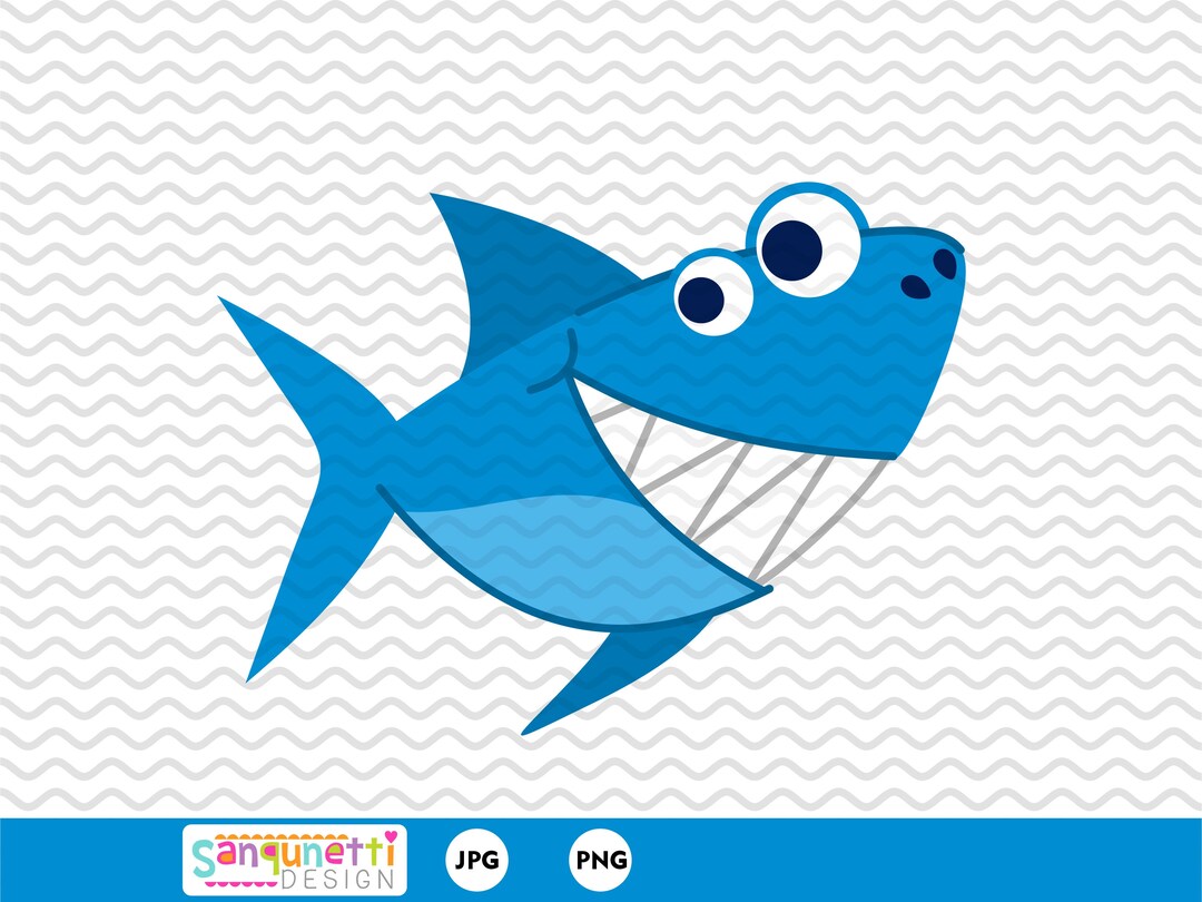 Shark Clipart, Summer Ocean Digital Art Instant Download - Etsy