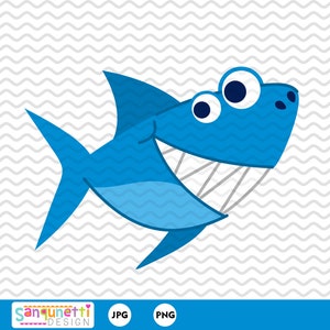 Shark Clipart, Summer Ocean Digital Art Instant Download - Etsy