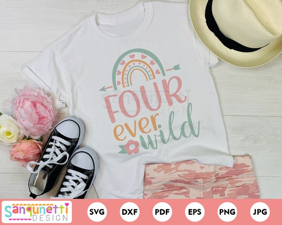 Four Ever Wild Boho Birthday SVG Fourth Birthday Cricut and - Etsy