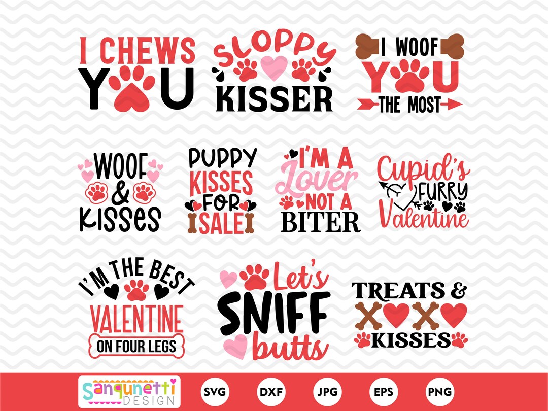 Dog Valentine Bundle, Dog Valentine Clipart, Pet Valentine - Etsy