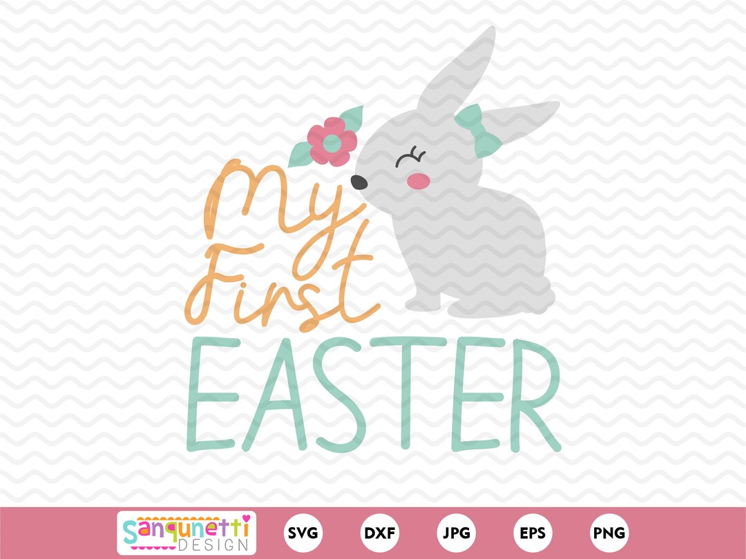 My First Easter Baby Girl SVG, Bunny Rabbit Cut File, Baby Digital Art ...