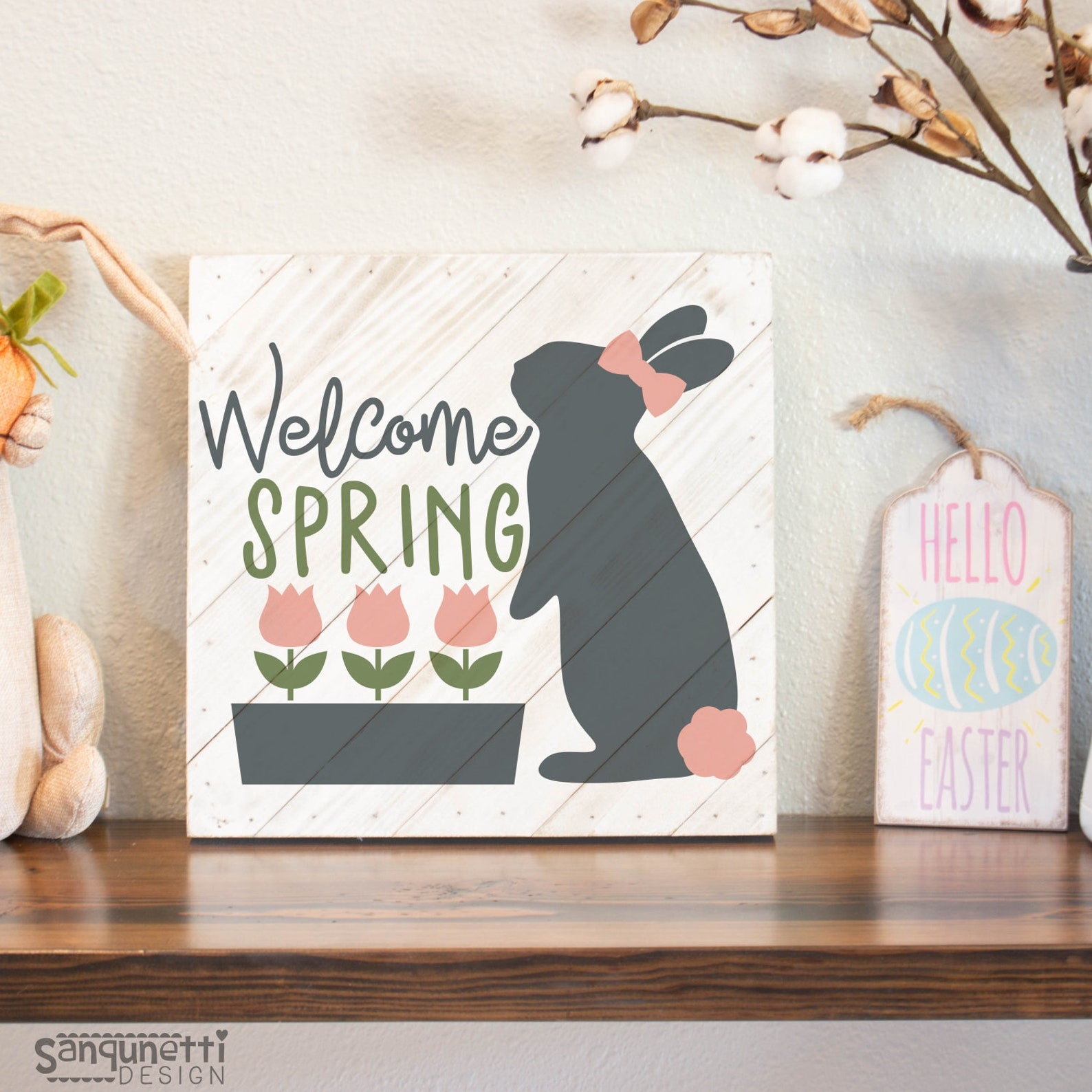 Welcome Spring Bunny Svg Easter Cut File Bunny Clipart Png - Etsy