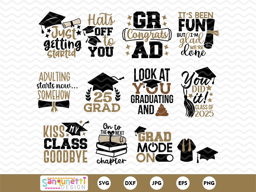 Digital Designs for the High School Graduate - SVG Bundle - Etsy