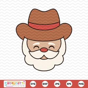 Cowboy Santa SVG: Western Christmas Digital Design - Etsy