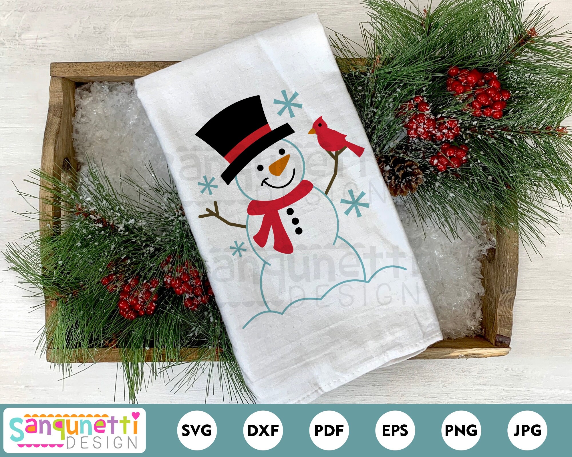 Snowman With Cardinal Svg Christmas Svg Winter Cut File - Etsy