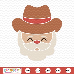 Cowboy Santa SVG: Western Christmas Digital Design - Etsy