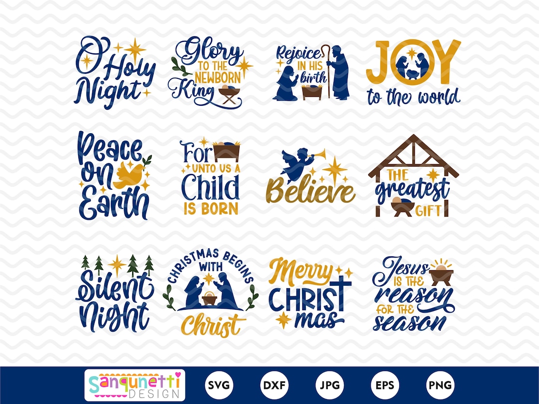 Christian Christmas SVG Bundle | Nativity Quotes | Religious Christmas ...