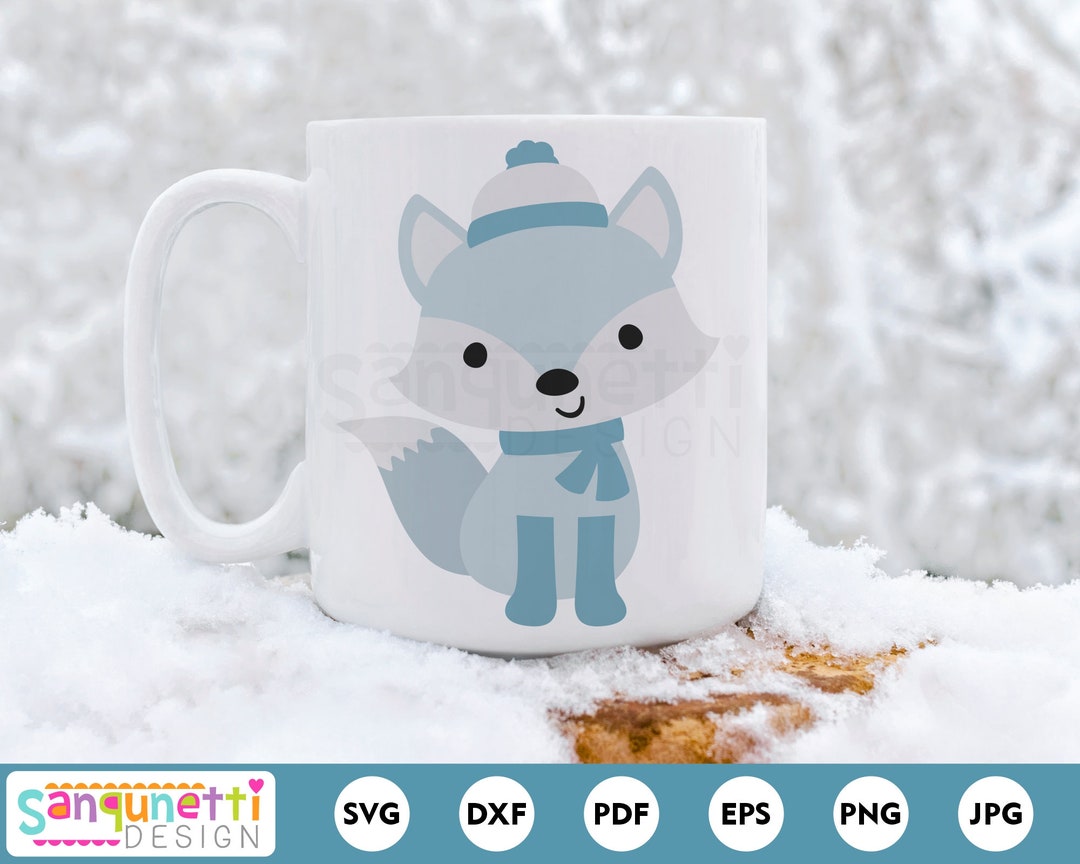 Arctic Fox Svg, Winter Fox Clipart, Fox Digital Art, Instant Download ...
