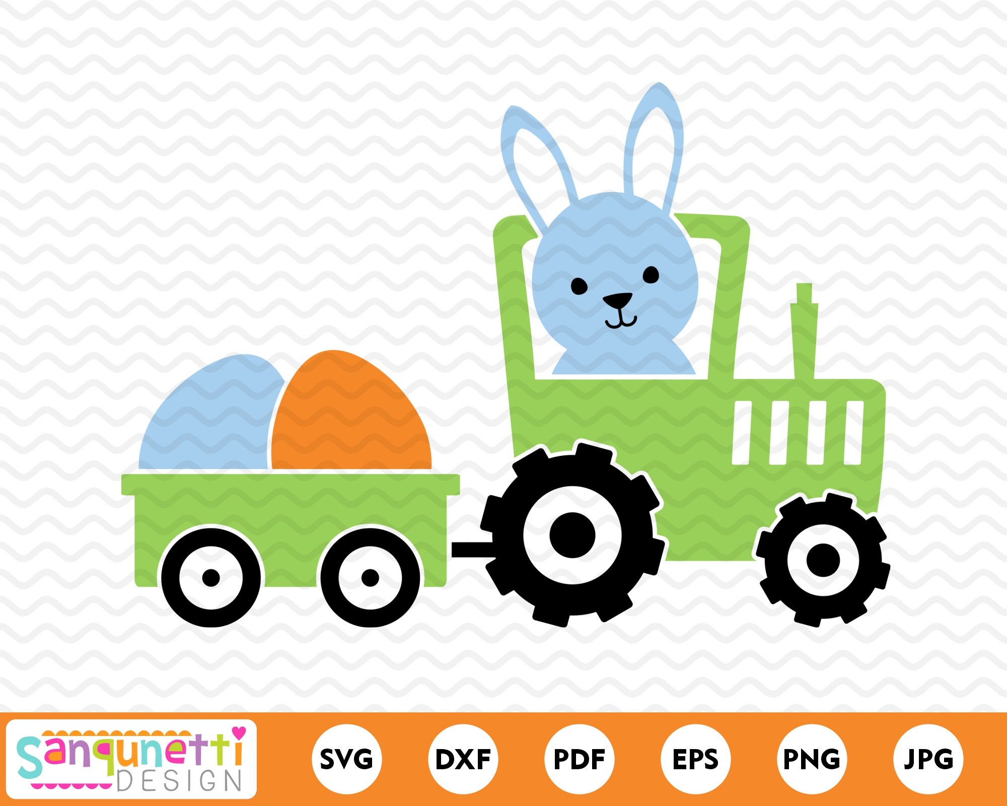 Bunny in Tractor Svg Boys Svg Easter Cut File Png Jpg Dxf | Etsy