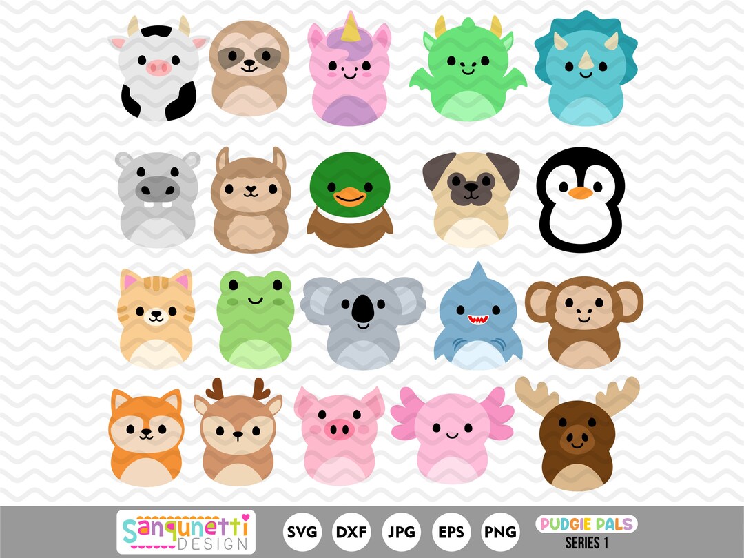 Chubby Animals SVG Clipart Bundle - Etsy