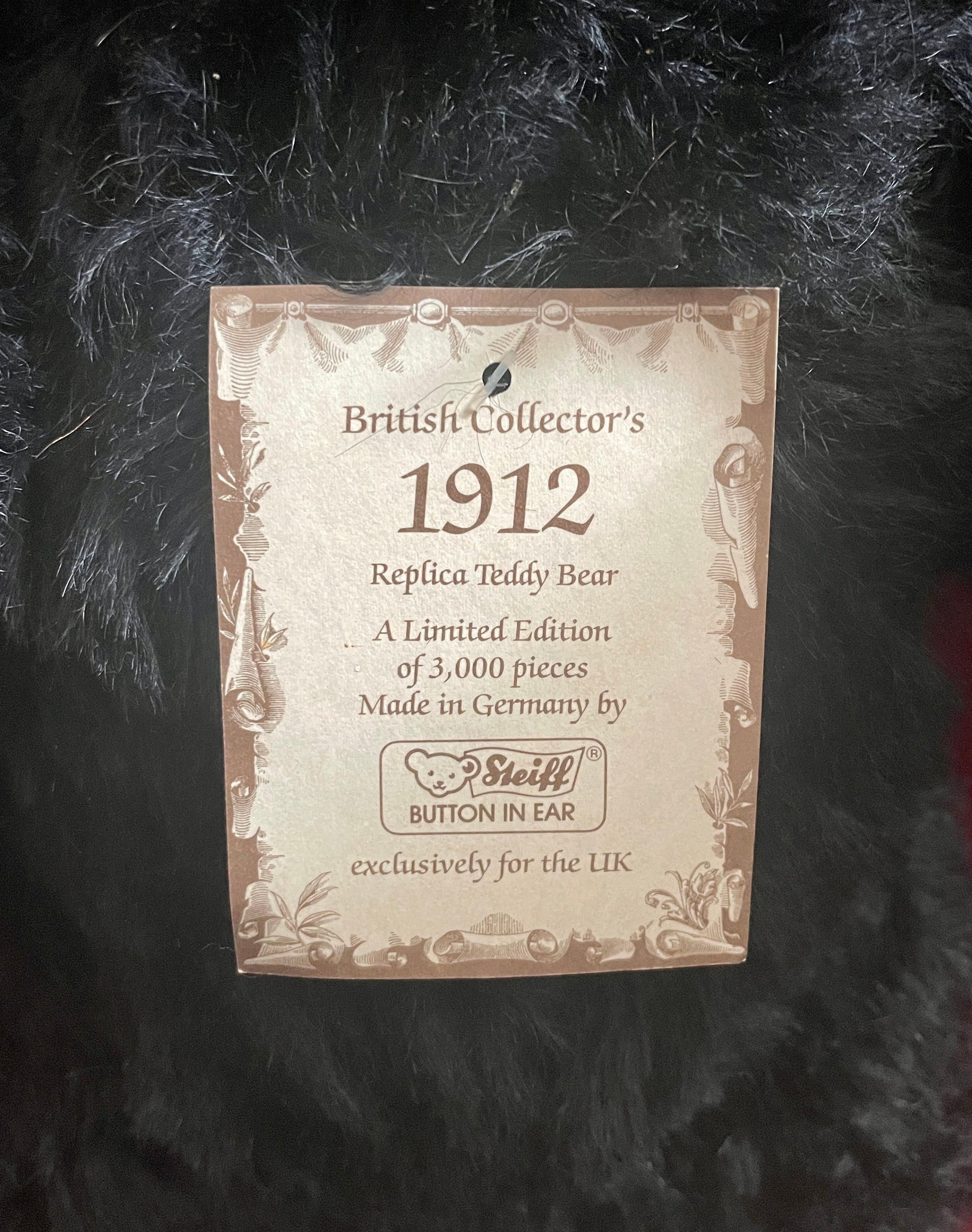 Rare Steiff Titanic British Collector's 1912 Replica Teddy Bear 406829 ...