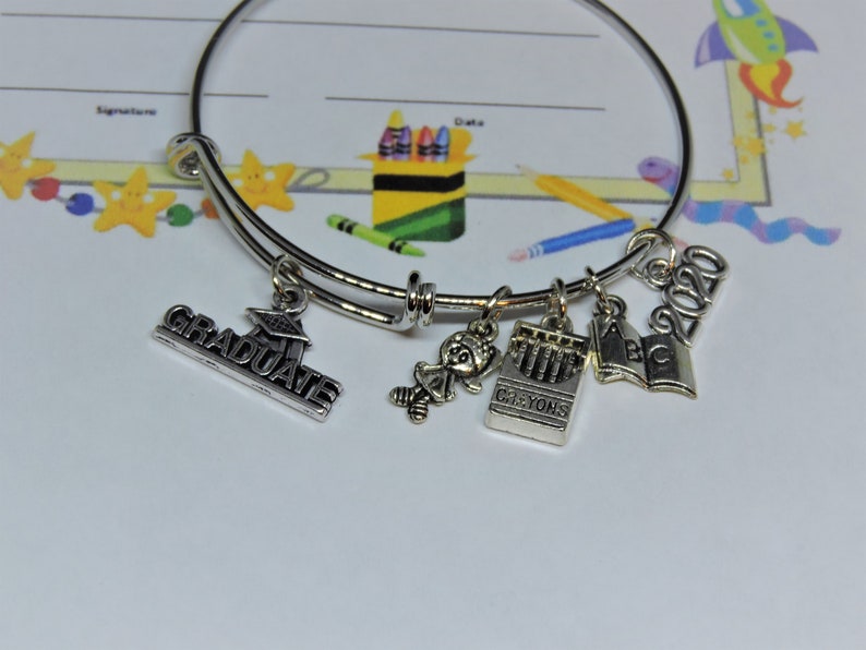 Young Girls Graduation Bangle Bracelet Kindergarten Pre K | Etsy