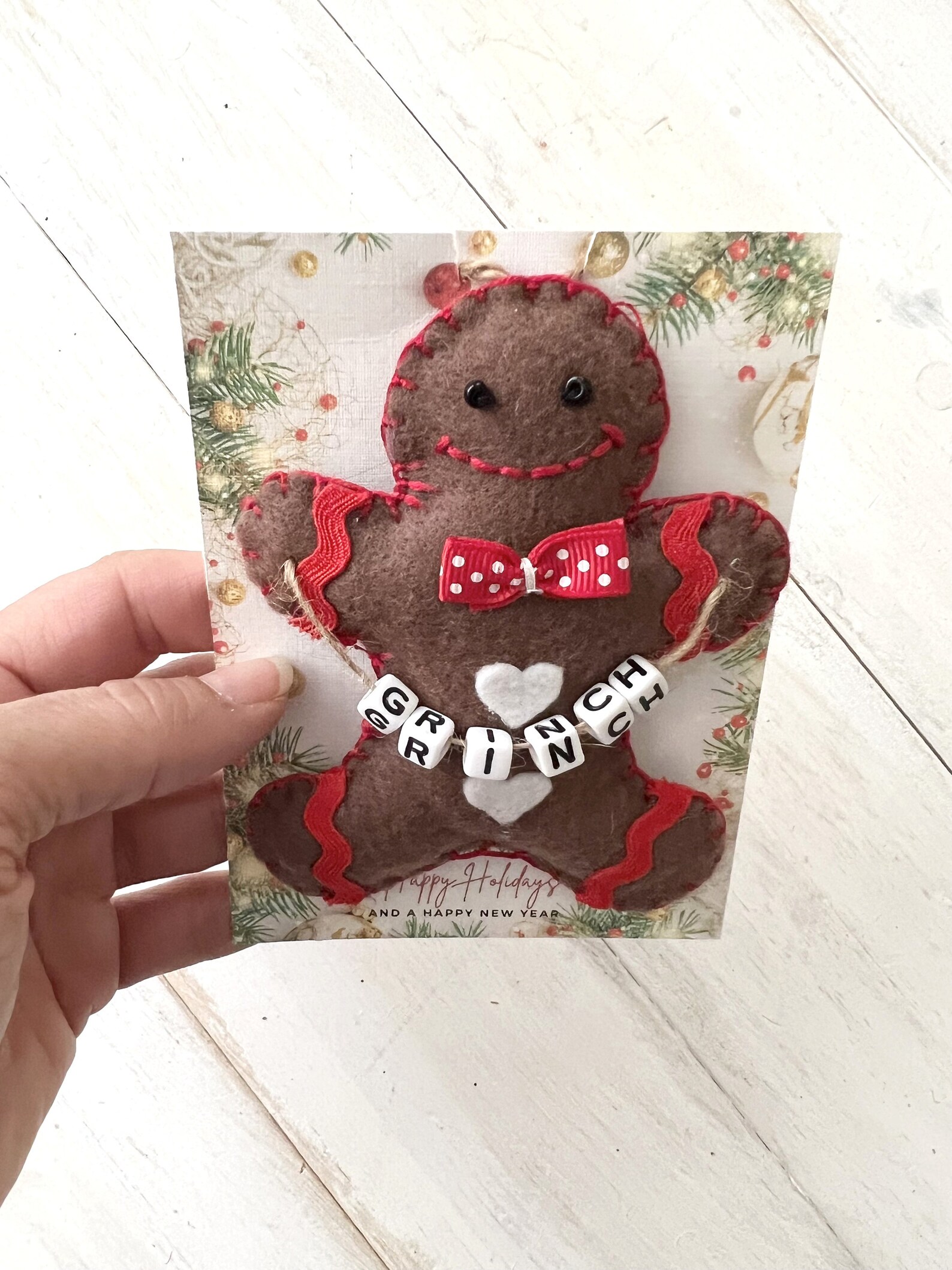 Gingerbread Man Felt Ornament, Keepsake Ornaments, Santa Ornament ...