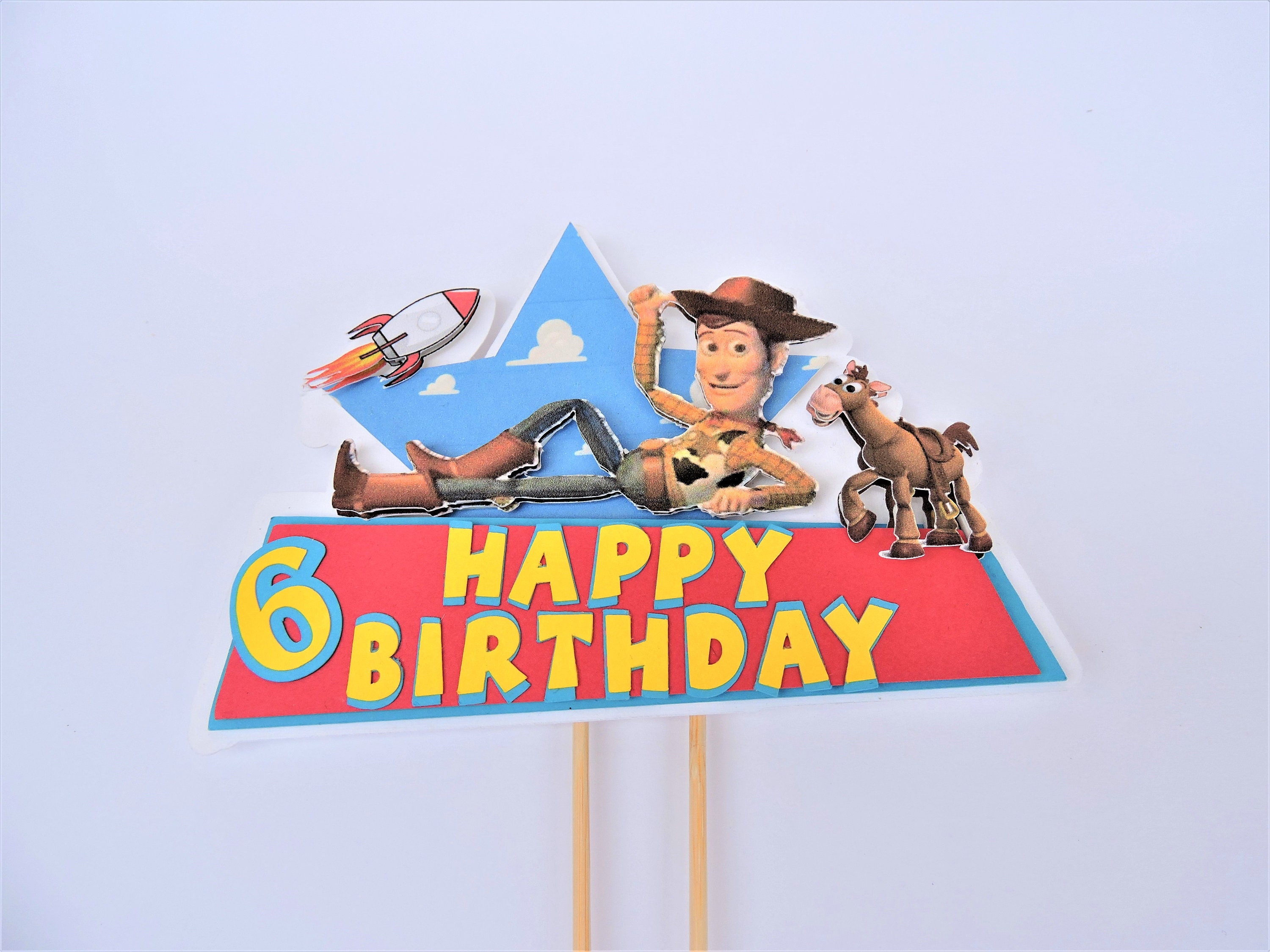 Happy Birthday Cake Topper, Toy Story Theme Cake Topper - Etsy