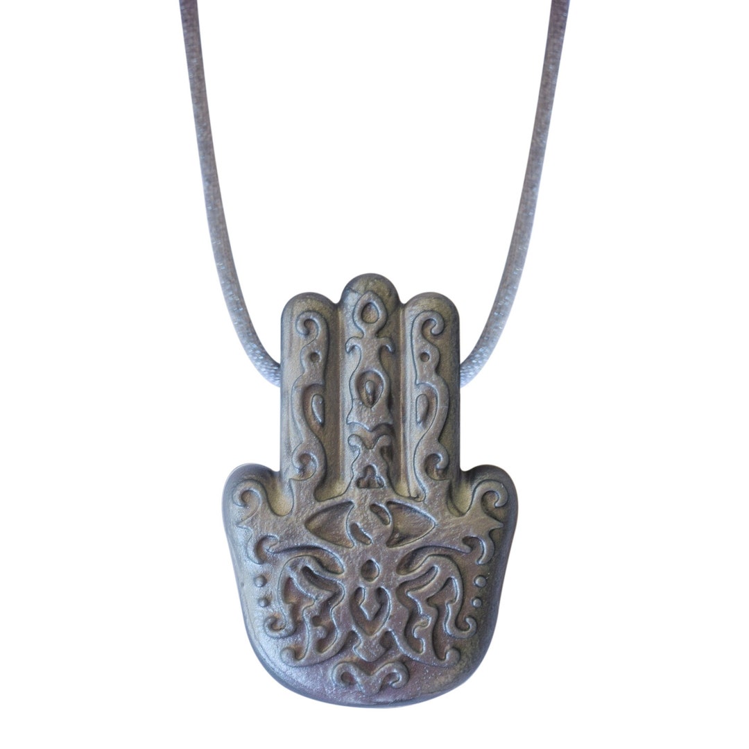 Hamsa Hand Chewelry Necklace – Sensory Chew for Adults - Etsy