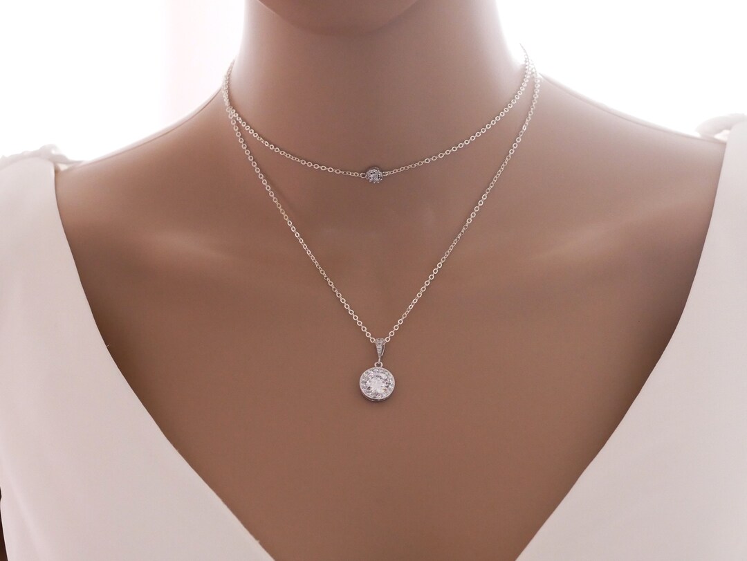 Sterling Silver, Backdrop Necklace, Layered Choker and Pendant Necklace ...