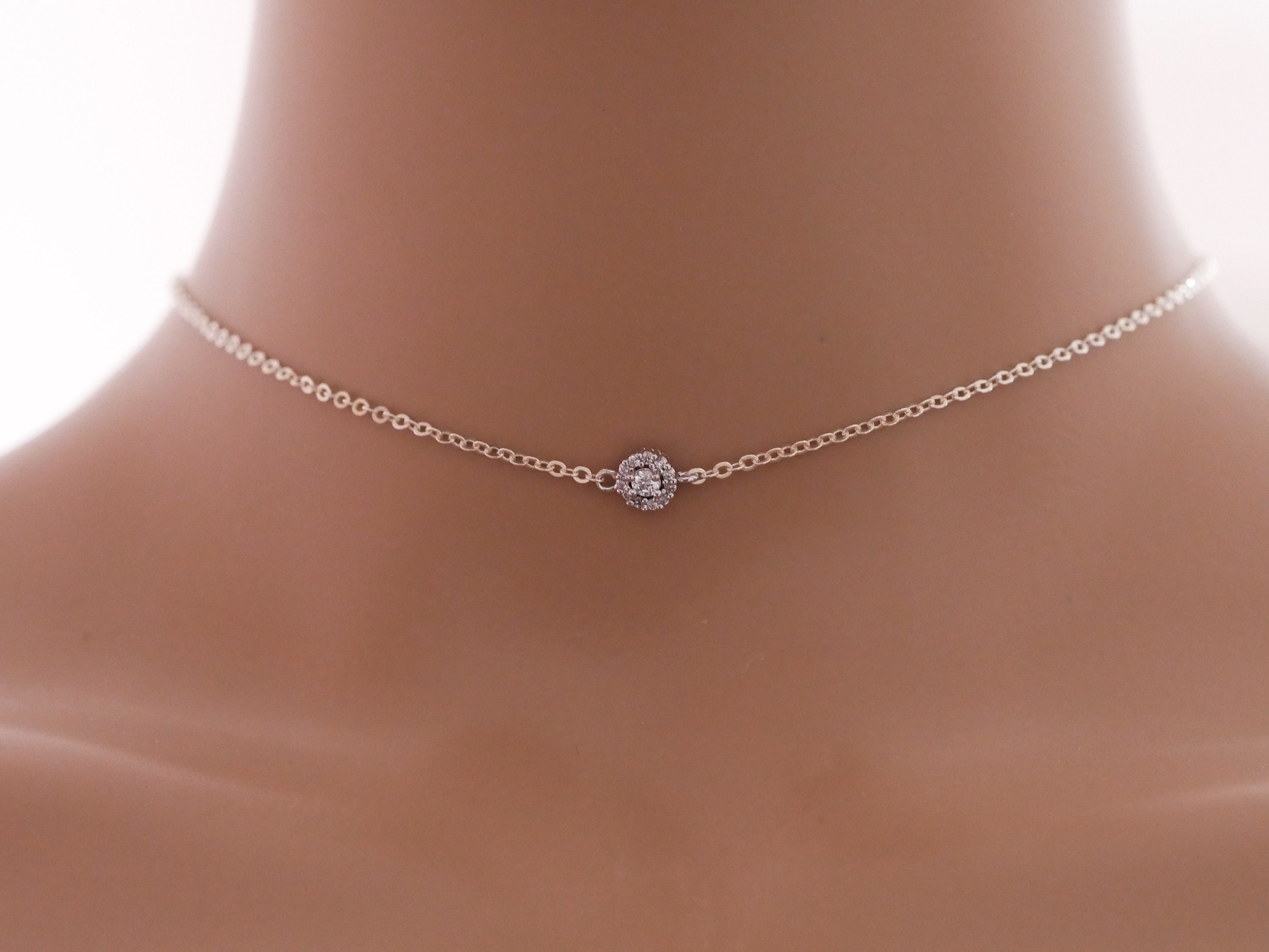 Full Sterling Silver Sparkling Backdrop Chain Choker Necklace - Etsy UK Full Sterling Silver Sparkling Backdrop Chain Choker Necklace - Etsy UK