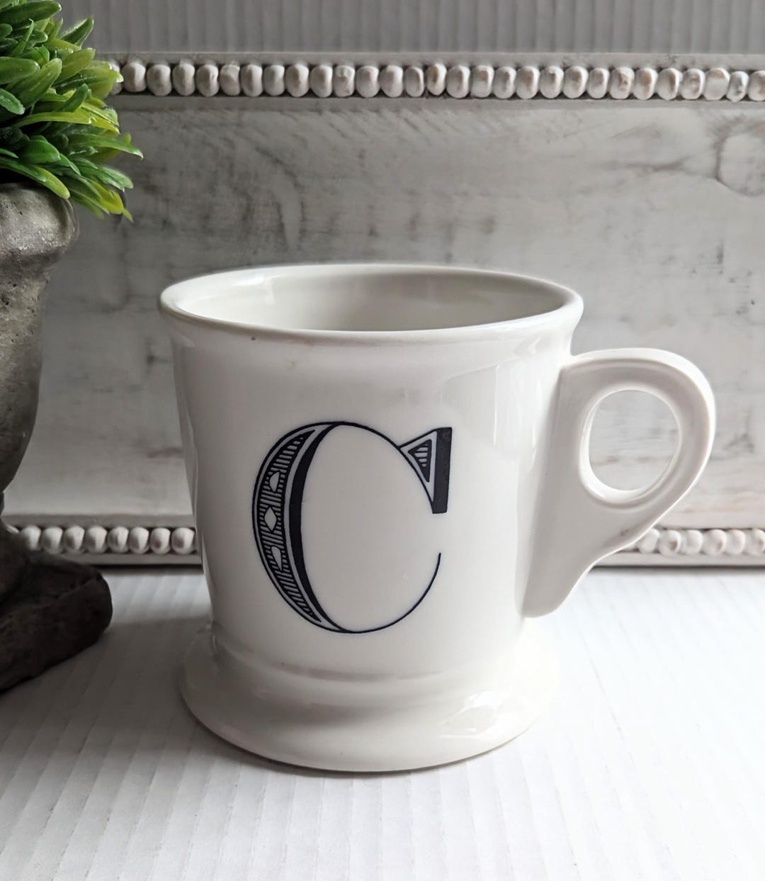 Anthropologie Mug Letter C , Monogram c Mug, Large Shaving-style Mug ...