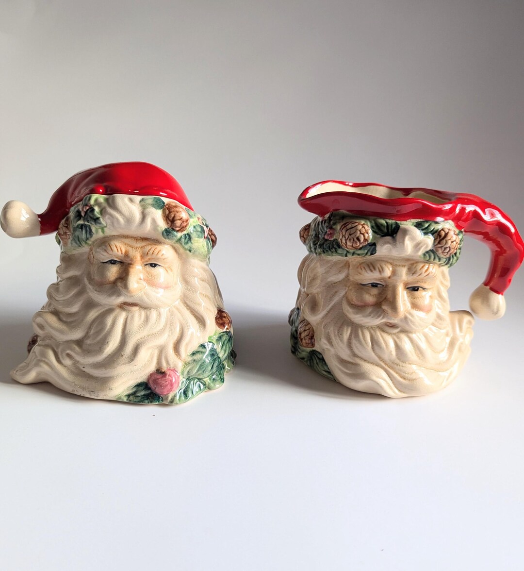 Old World Santa Sugar Creamer Set , Christmas Santa Tabletop Sugar ...