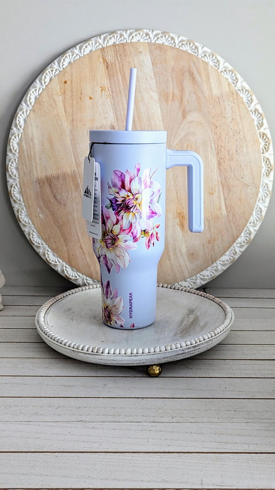 Hydrapeak Floral Sip and Straw Lid Tumbler Stainless Steel , Insulated ...