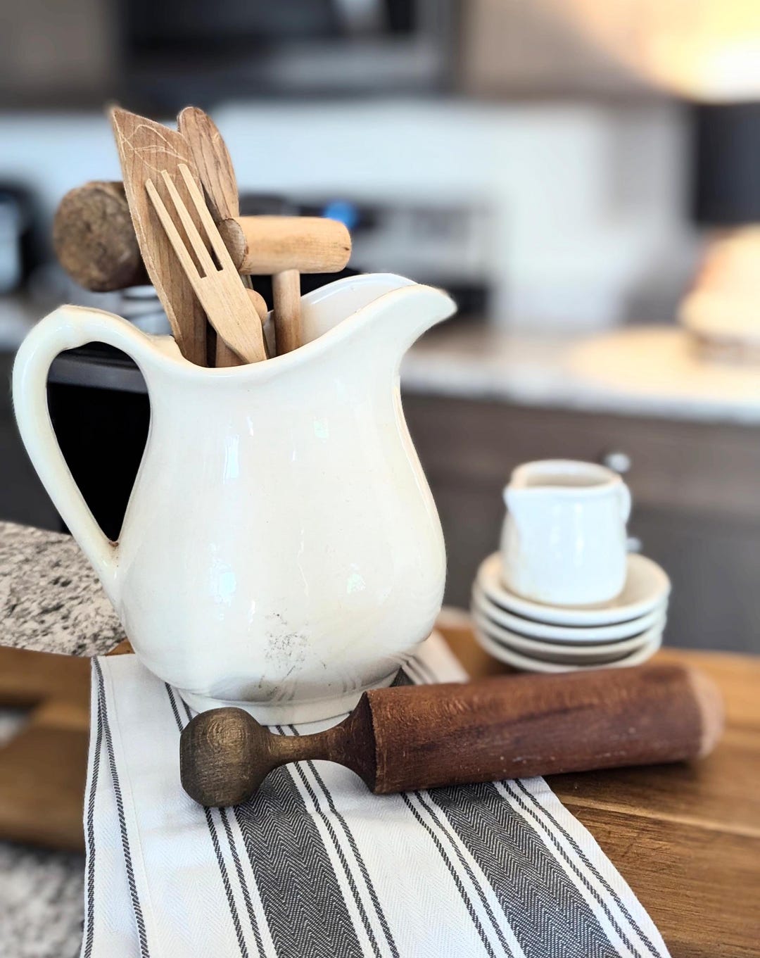 Vintage Wood Masher , Pestle Pounder Kitchen Accessory , Collectible ...