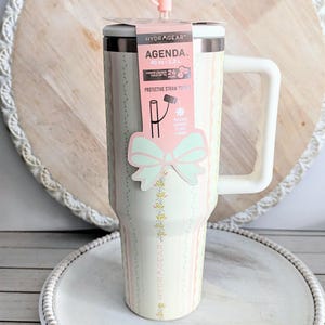 Hydrapeak Coquette Pattern Bow Topper Metal Tumbler Stainless Steel ...