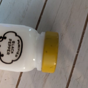 Vintage Griffith's Spice Jar , White Glass Yellow Metal Lid Jar ...