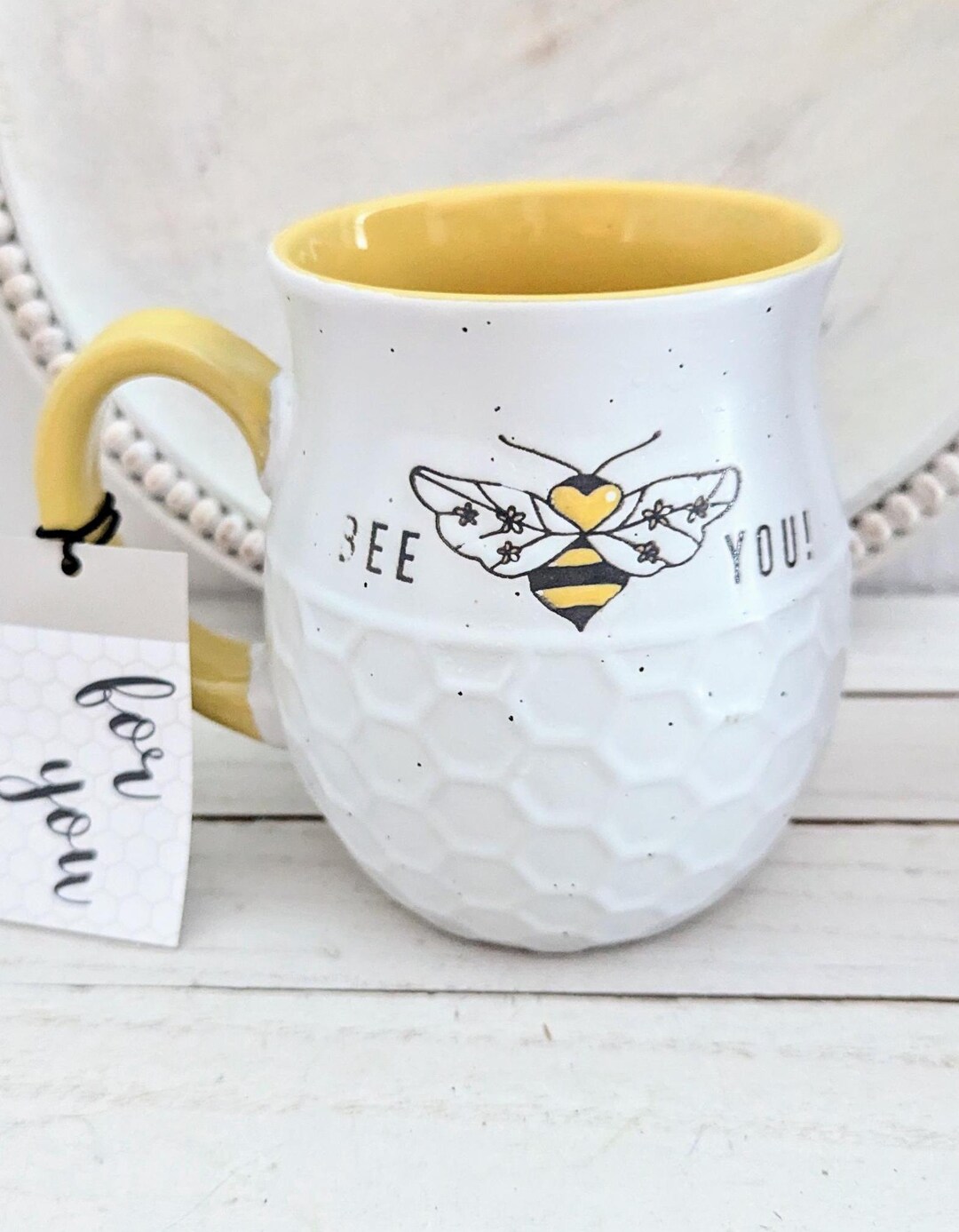Heartland Hive "bee You" Coffee Mug Cup Honeycomb Pattern Cup , Queen ...