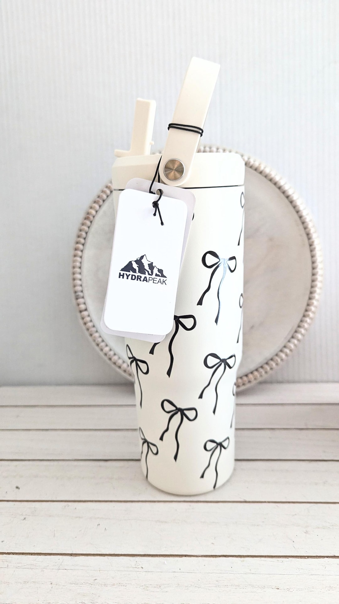 Hydrapeak Black Bow Metal Tumbler Travel Mug Stainless Steel , Spring ...