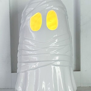 Light up Ghost Mummy Figurine: Ceramic Halloween Table Decor - Etsy