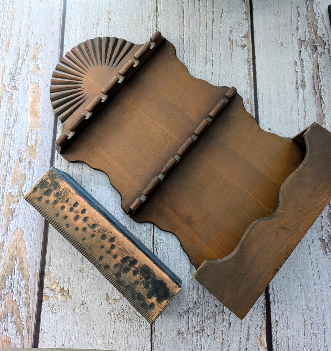 Vintage Wooden Spoon Rack , Sunburst Spoon Wall Display 2 Piece Set ...