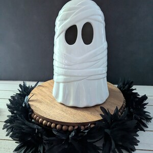 Light up Ghost Mummy Figurine: Ceramic Halloween Table Decor - Etsy