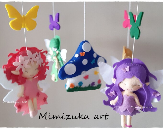 Fairies Mobile, House Fairies Felt Mobile, Sweet Fairies Baby Mobile ...