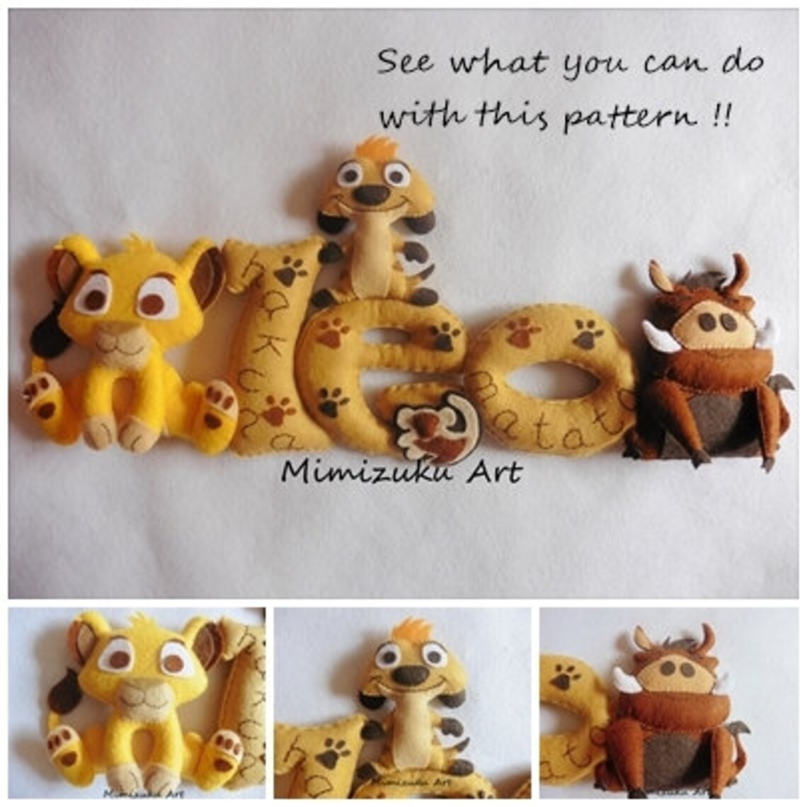 Simba Felt Pattern DIY Sewing Pattern Sewing Pattern for | Etsy