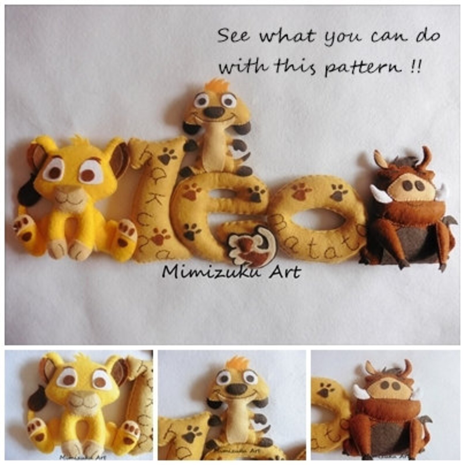 Simba Felt Pattern DIY Sewing Pattern Sewing Pattern for | Etsy