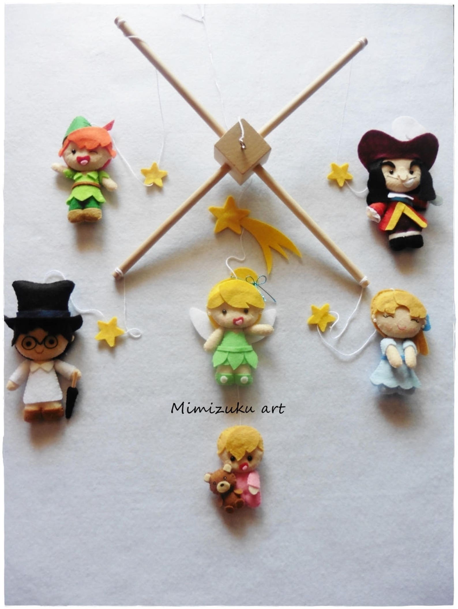 Peter Pan felt mobile newborn gift for babyshower felt | Etsy