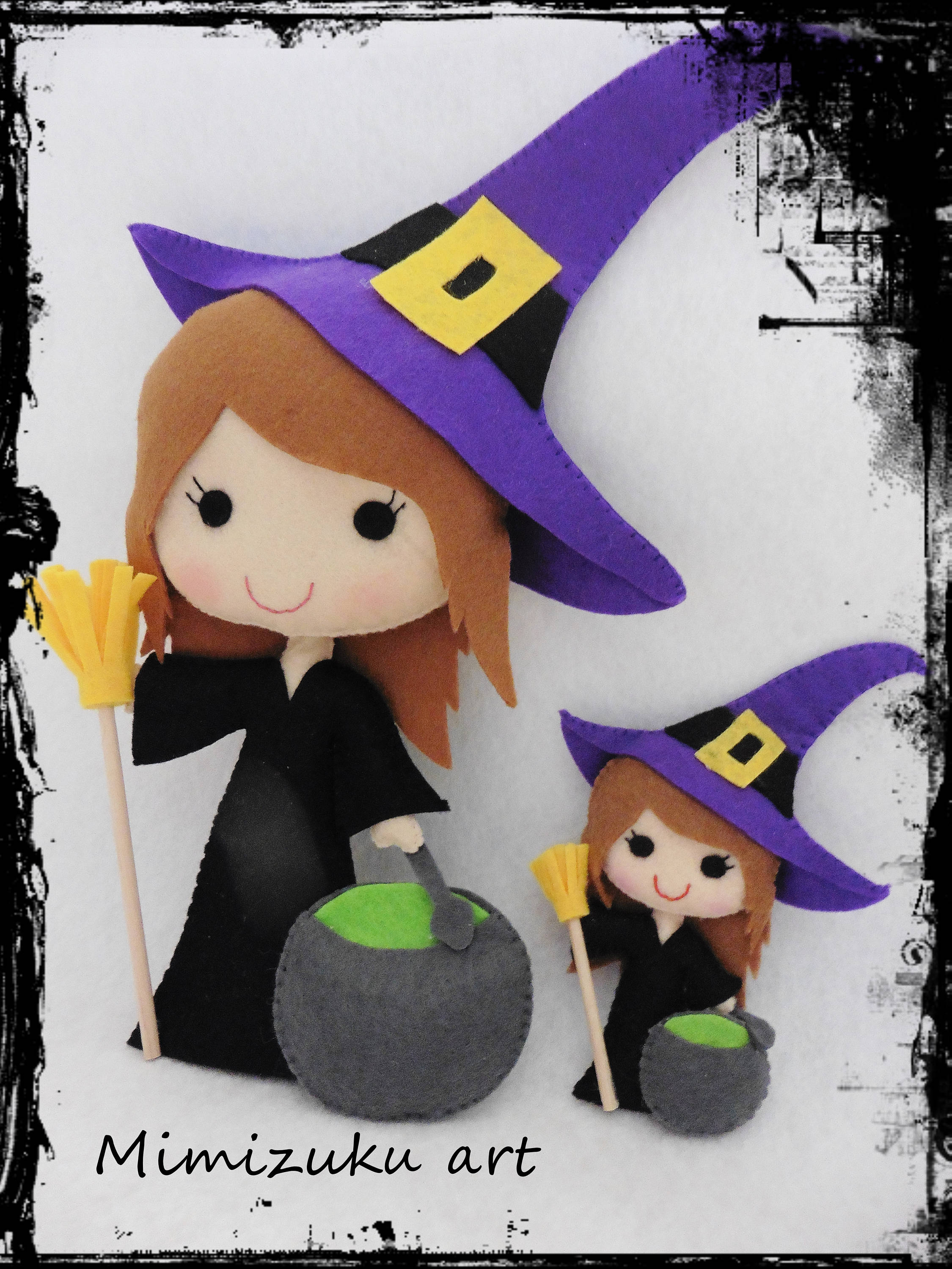 Felt witch halloween witch felt doll halloween doll trick | Etsy