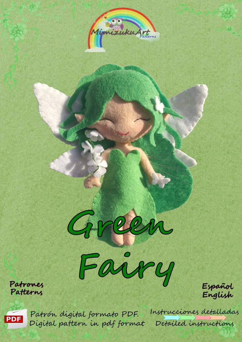 Felt Fairy Pattern Green Fairy Pattern Felt Doll Pattern - Etsy