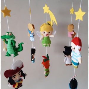 Peter Pan Felt Mobile, Newborn Gift for Babyshower, Felt Mobile Gift ...