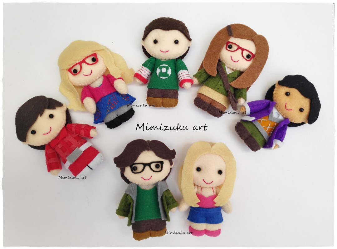 The Big Bang Theory Felt Dolls, Bazinga Characters, Sheldon Doll ...