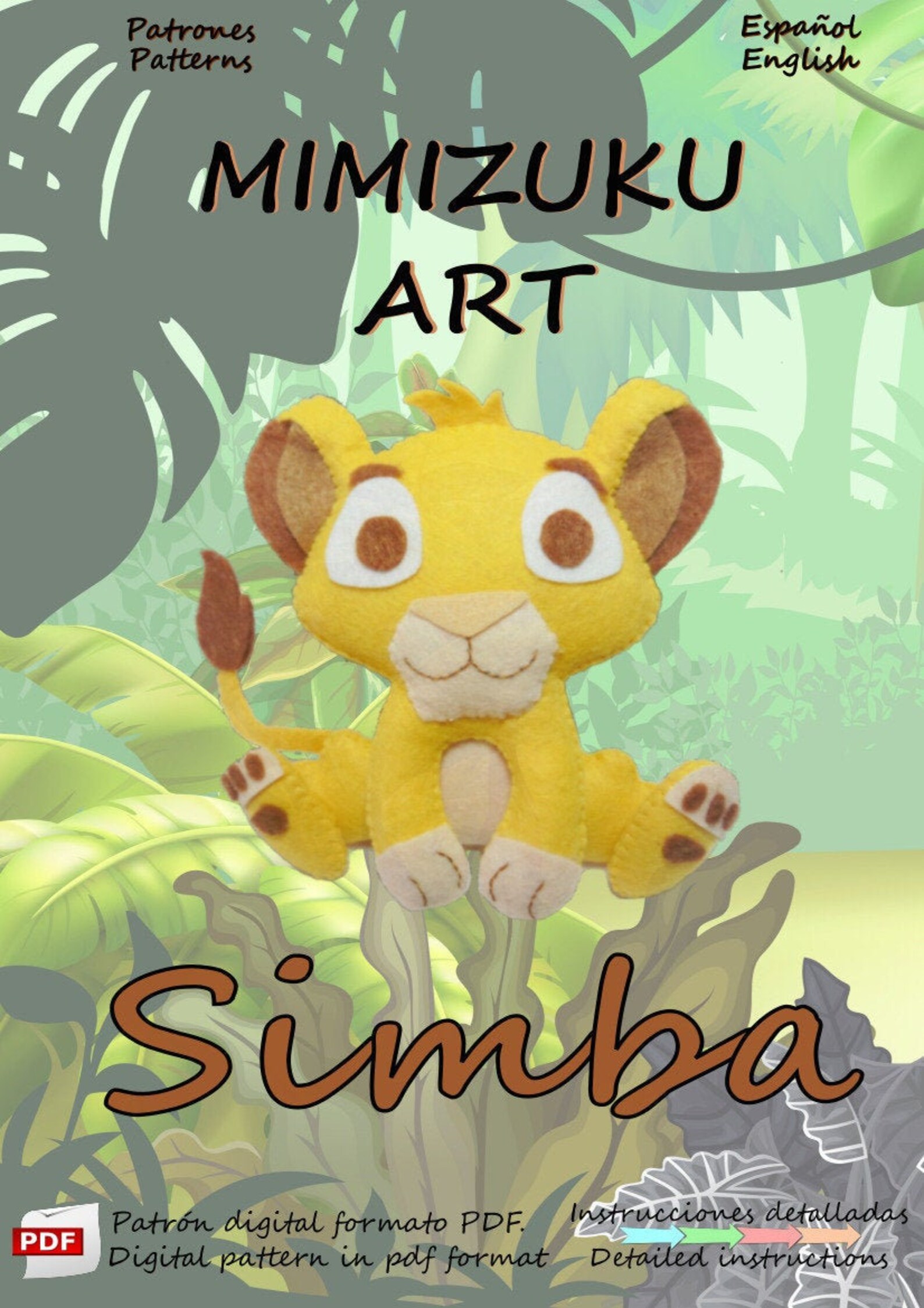 Simba Felt Pattern DIY Sewing Pattern Sewing Pattern for - Etsy