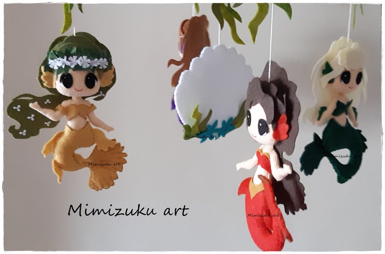Mermaids Baby Mobile Mermaid Felt Mobile Sirens Felt Mobile - Etsy