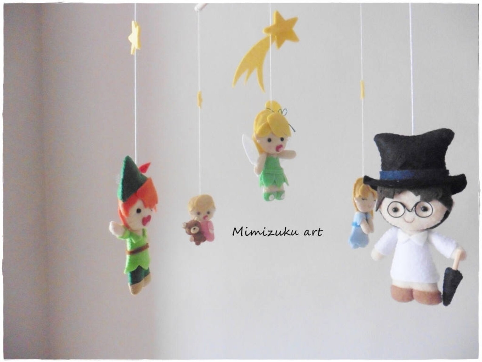 Peter Pan felt mobile newborn gift for babyshower felt | Etsy