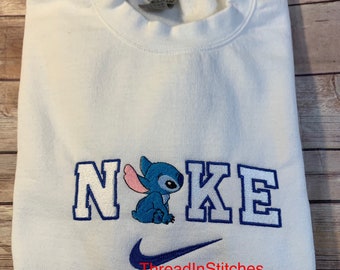Stitch Nike Embroidery Hoodie | Etsy