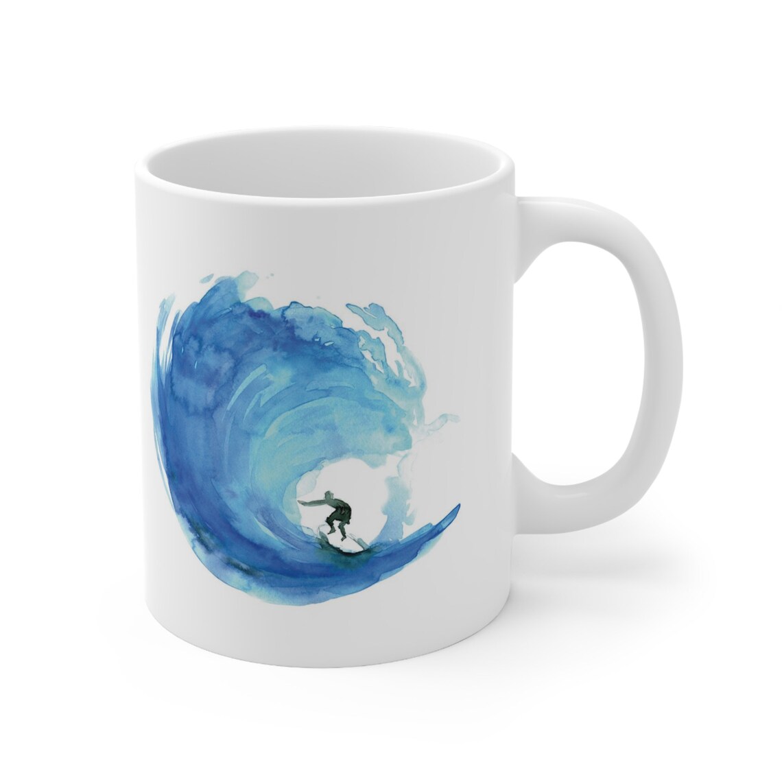 Surfer Mug | Watercolor Wave Coffee Cup, Beach Decor - Etsy