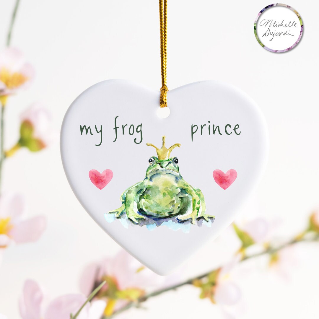 Frog Prince Valentine Ornament Gift for Boyfriend Green Frog Valentine ...
