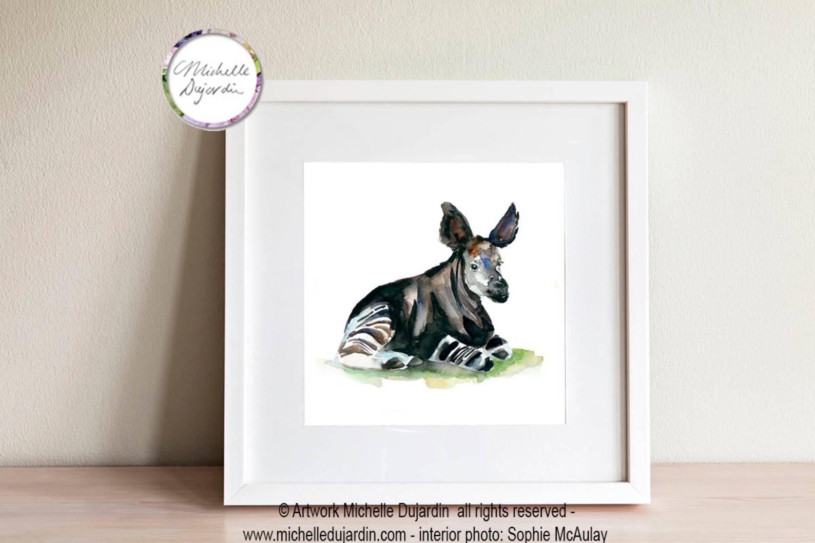 Baby okapi art okapi Watercolor painting Giclee Print | Etsy