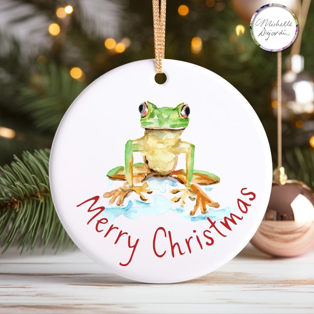 Tropical Frog Ornament Froggie Christmas Gift Frog Lover Cottagecore ...